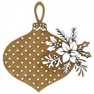 Vintage Bauble and Flora MDF Wood Shape